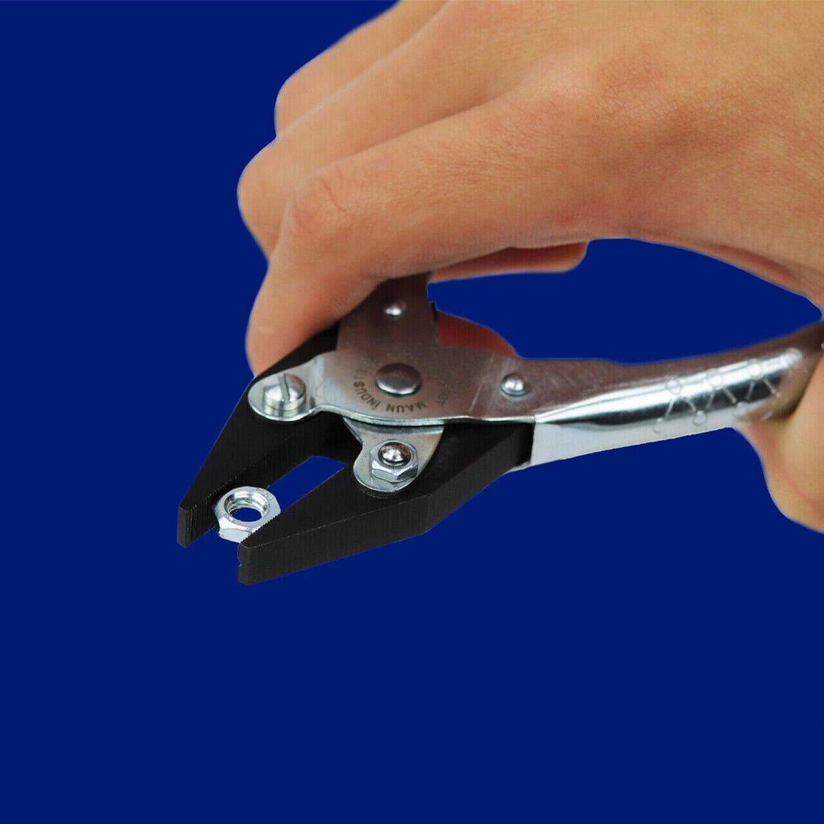 MAUN PARALLEL PLIERS FLAT SERRATED NOSE JAWS COMPOUND ACTION 160mm ...
