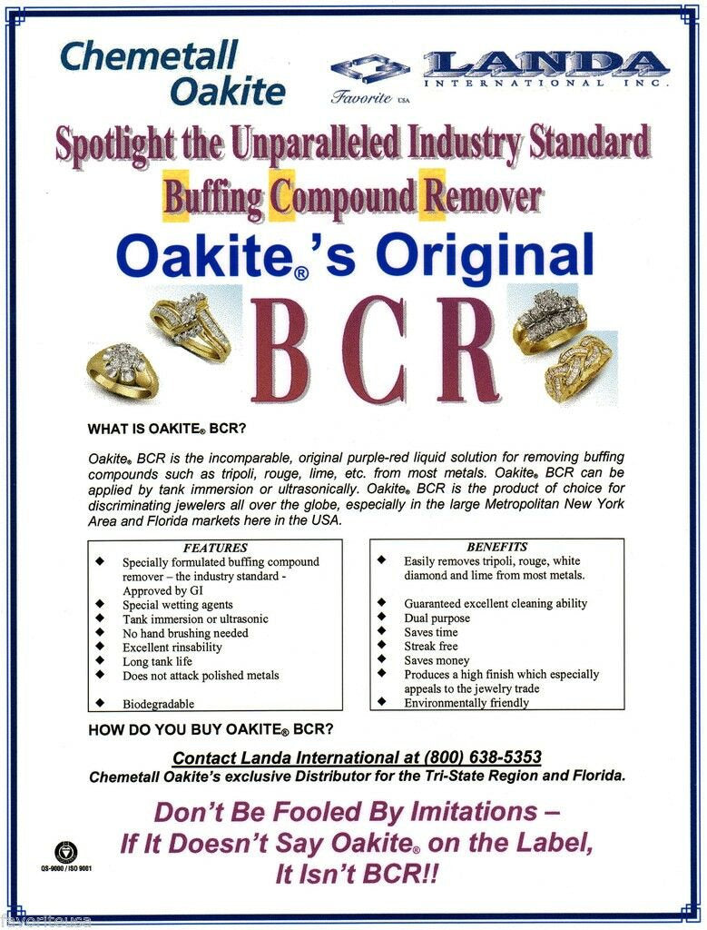 BCR OAKITE Ultrasonic Cleaning Liquid Solution Compound Remover 1 Quar ...