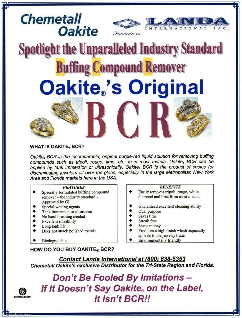 BCR OAKITE Ultrasonic Cleaning Liquid Solution Compound Remover 1 Gall ...