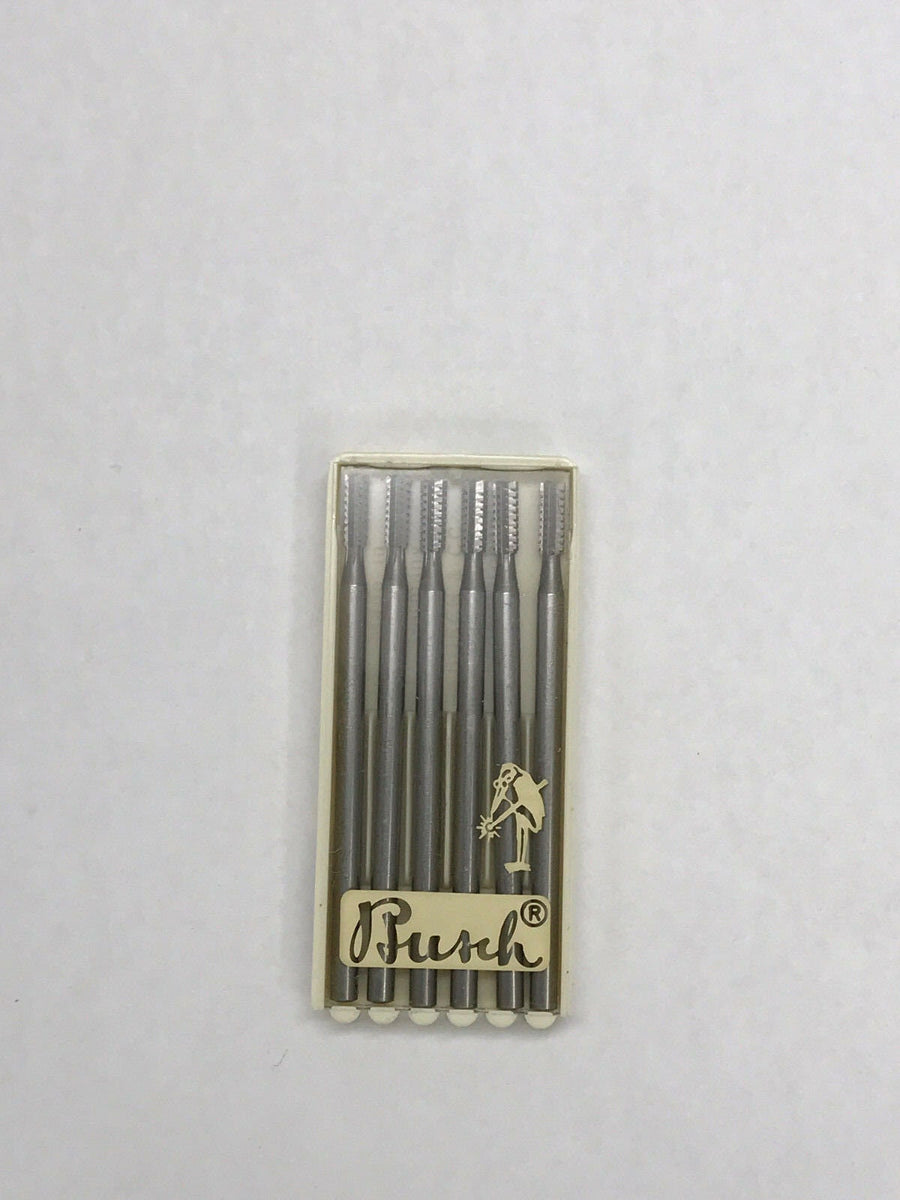 BUSCH BURS CYLINDER Sq Cross Cut Fig. 21 Sizes 0.7mm To 2.7mm Box Of 6 ...