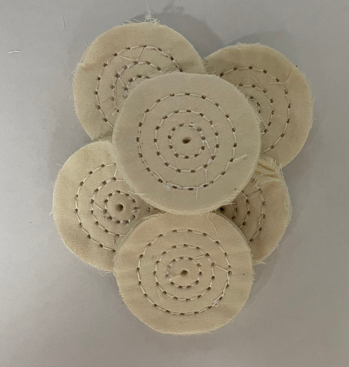 MINI MUSLIN POLISHING Baby Buff 1 1/2" Jewelry Buffing Wheel 3 Row Cot ...